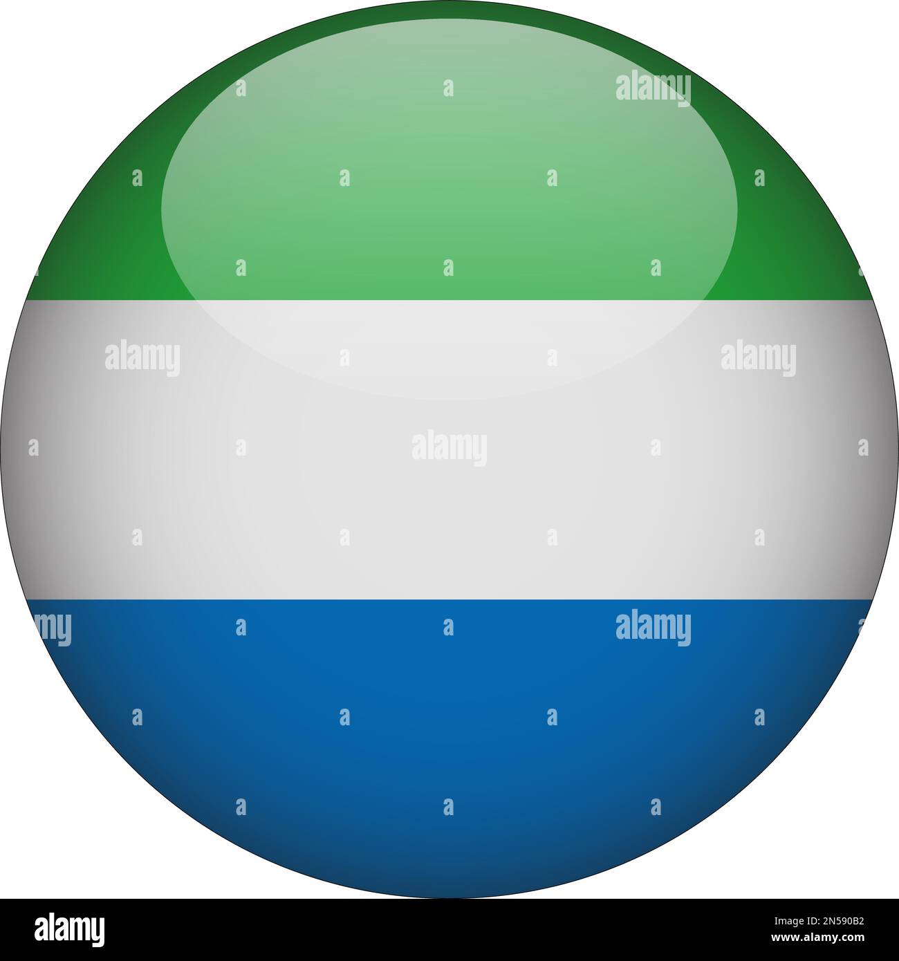 Sierra Leone 3D Rounded Flag Icon Button Vector Stock Vector Image ...