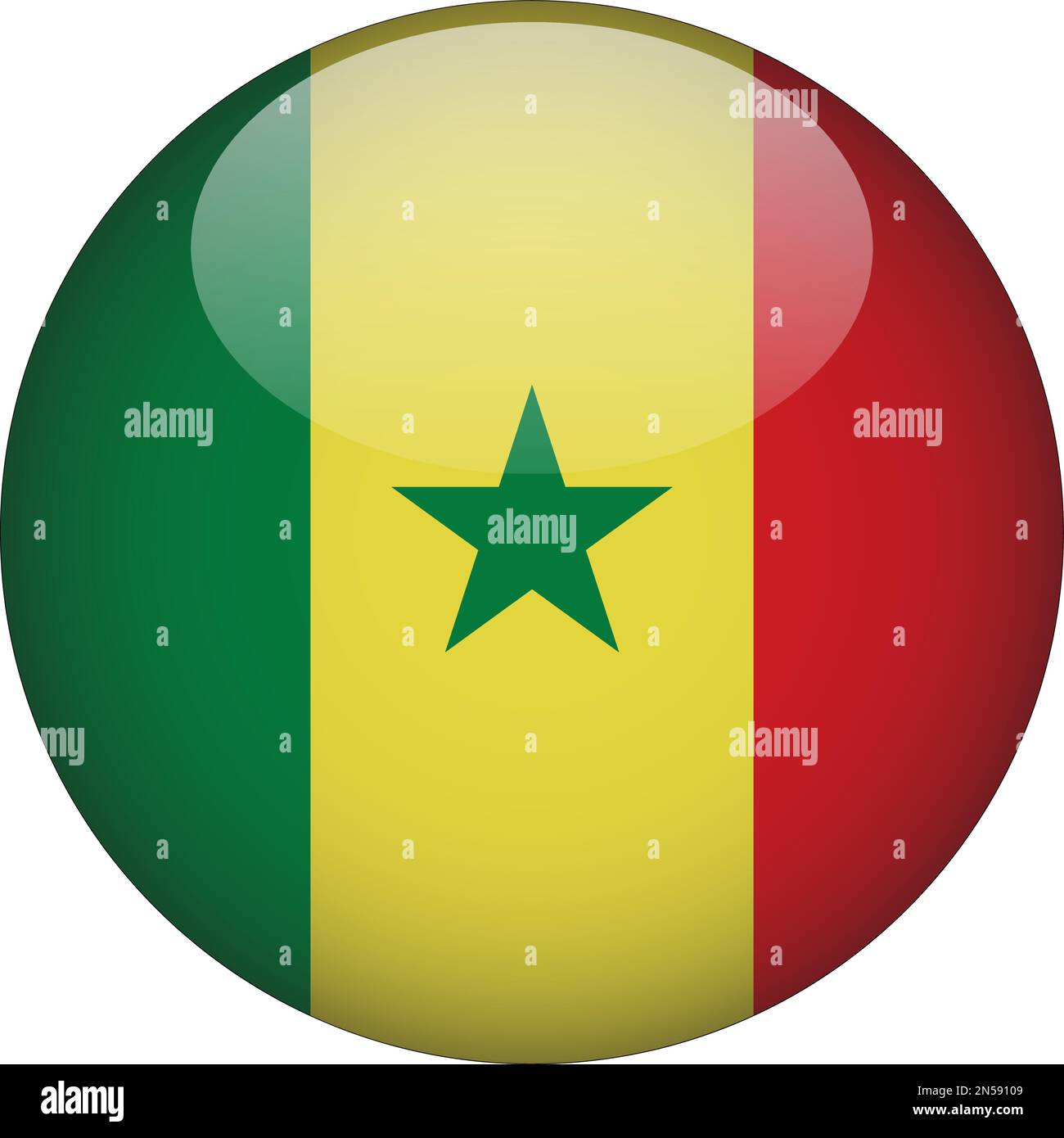 Senegal 3d Rounded Flag Icon Button Vector Stock Vector Image And Art Alamy