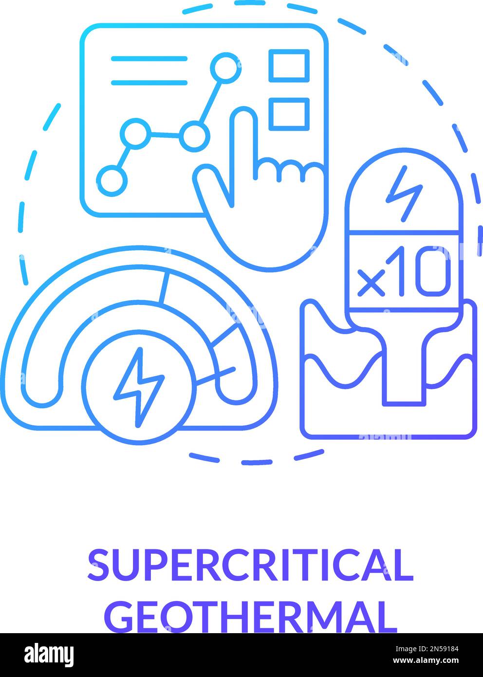 Supercritical geothermal blue gradient concept icon Stock Vector Image & Art - Alamy