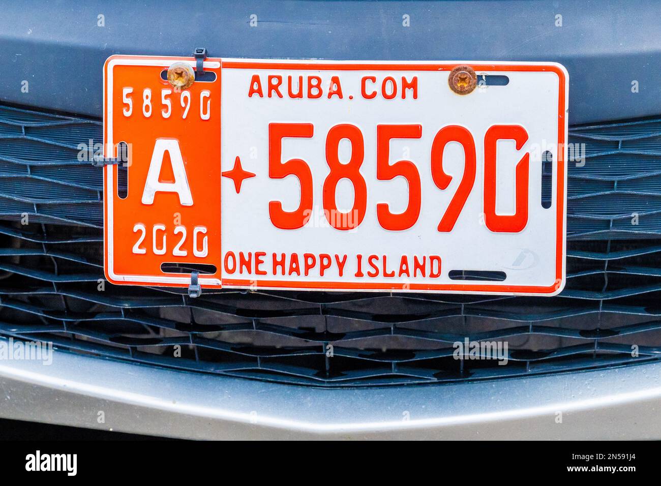 Aruba car numberplate, Dutch Caribbean island life in Oranjestad on ...