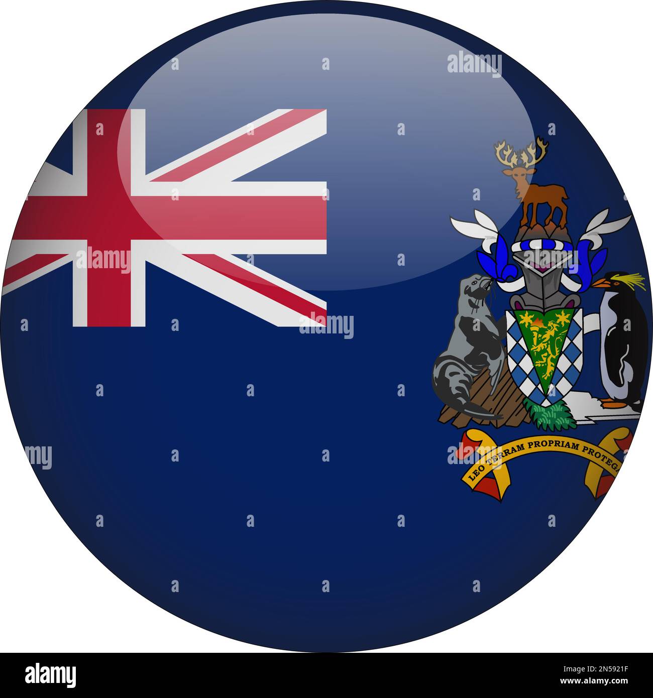 South Georgia and the South Sandwich Islands 3D Rounded Flag Icon ...
