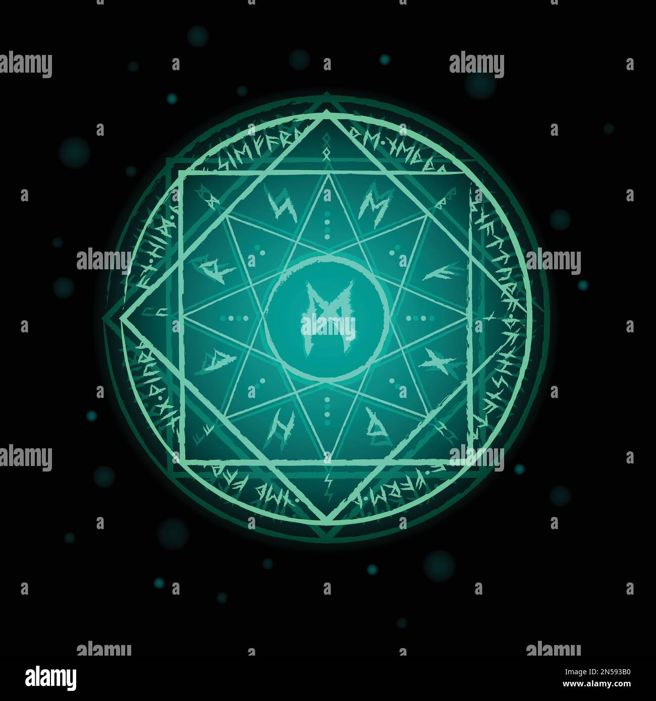 Abstract runes circle magic blue Stock Vector Image & Art - Alamy