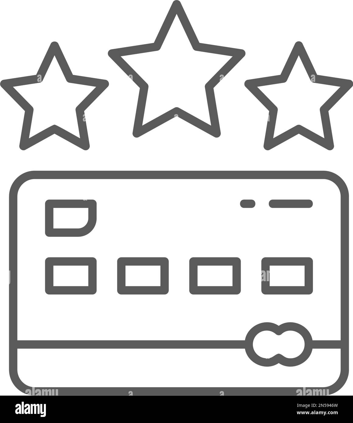 Credit card rating, review, 3 star rating lineal icon. Shopping, online ...
