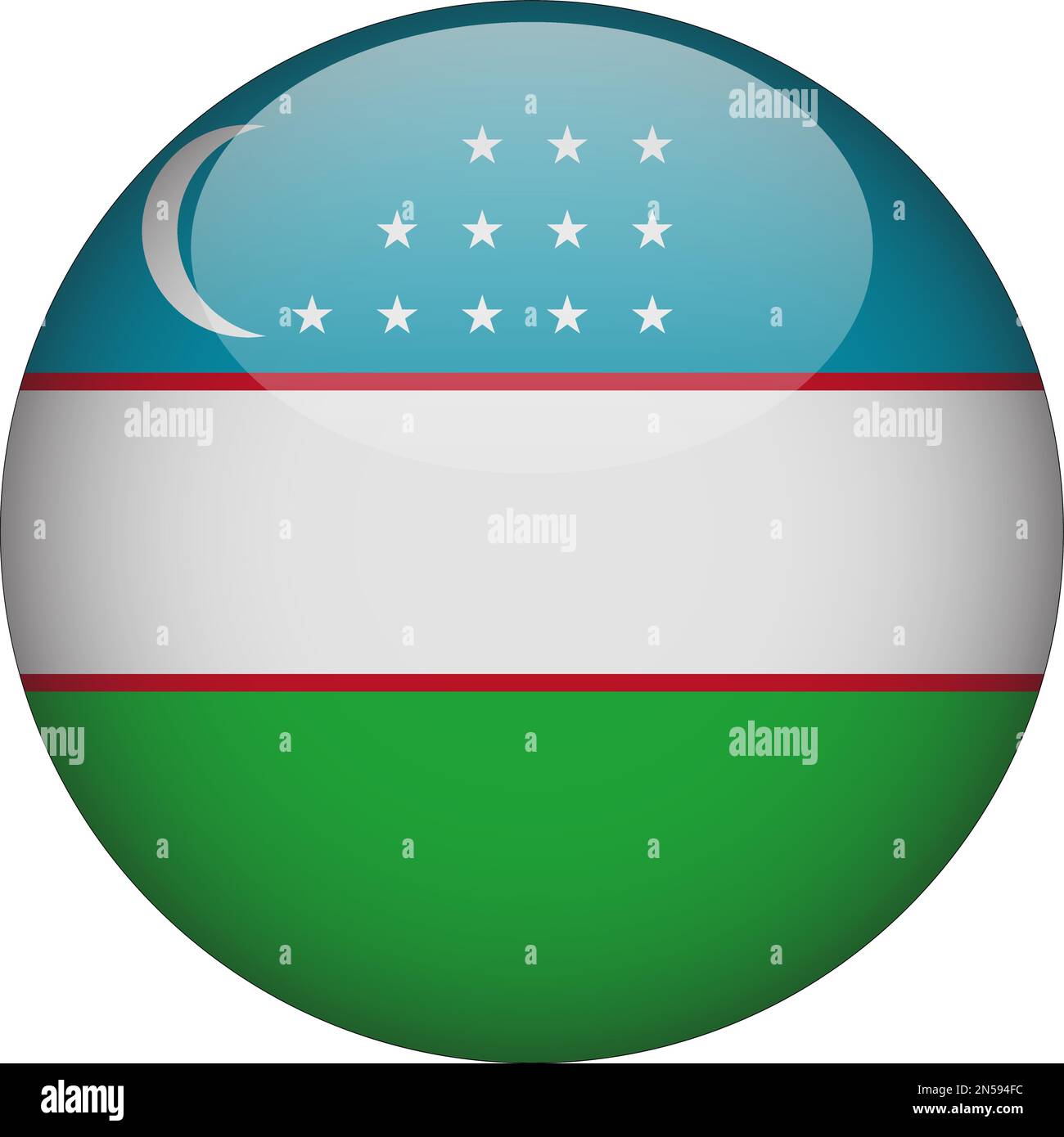Uzbekistan 3D Rounded Flag Icon Button Vector Stock Vector Image & Art - Alamy