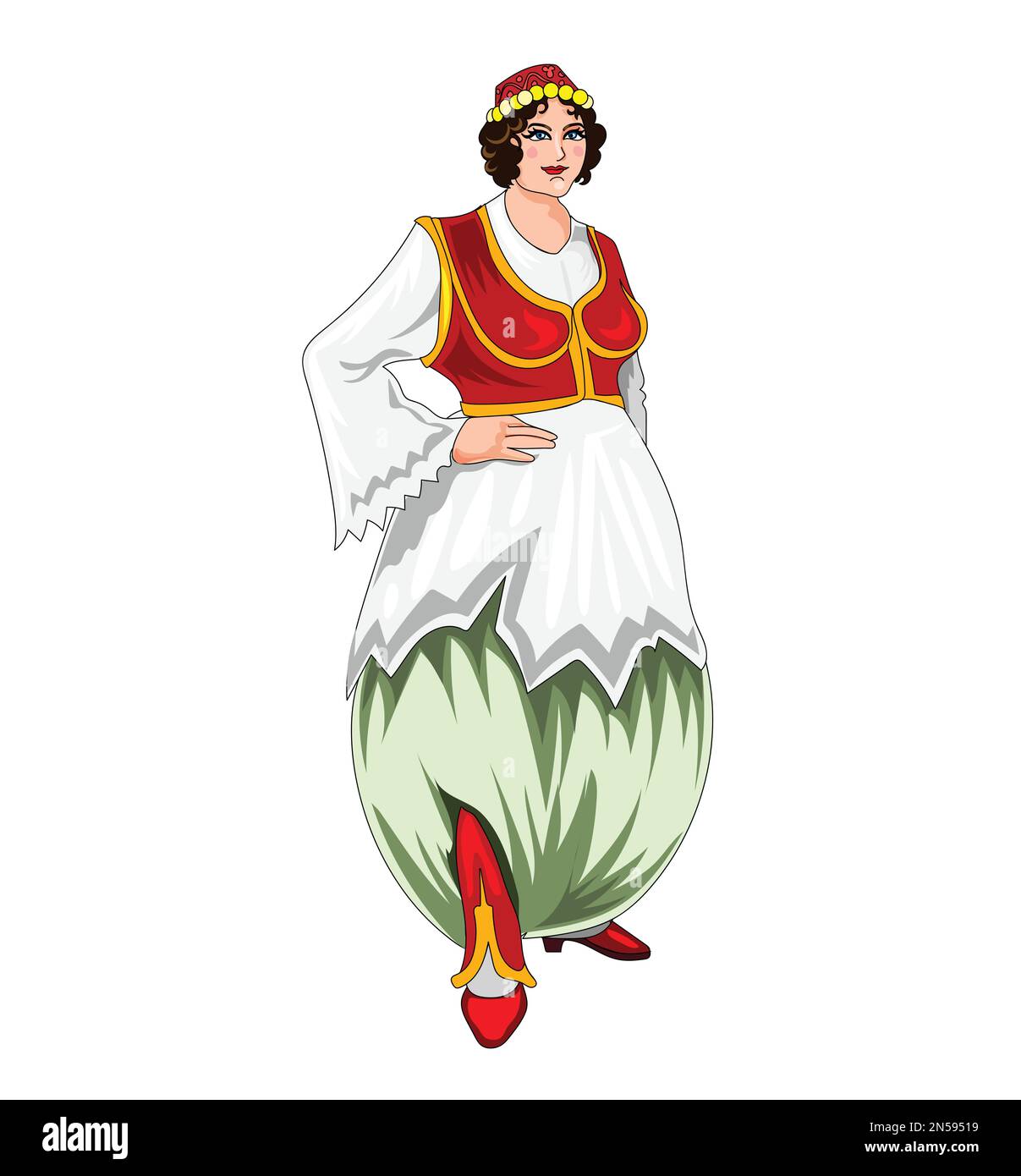 Albanian culture girl vector illustrastion Pro Vector Stock Vector ...