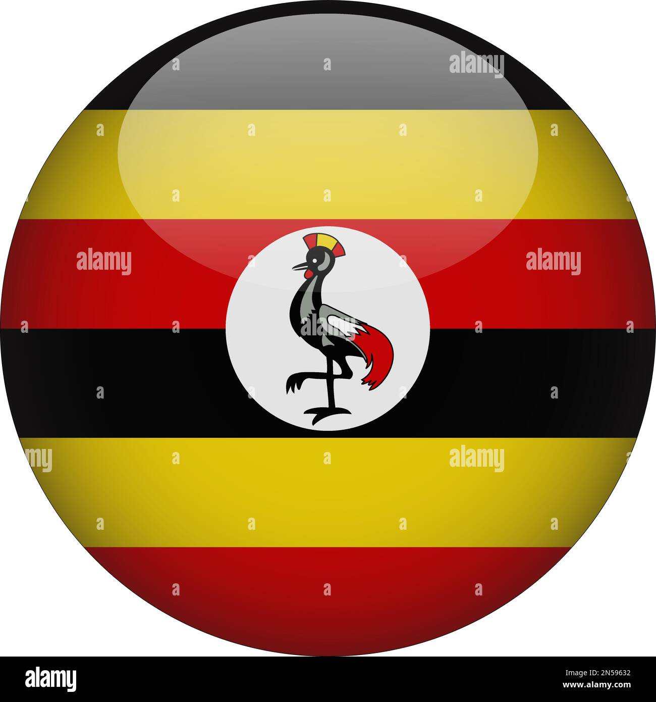 Uganda 3D Rounded Flag Icon Button Vector Stock Vector Image & Art - Alamy