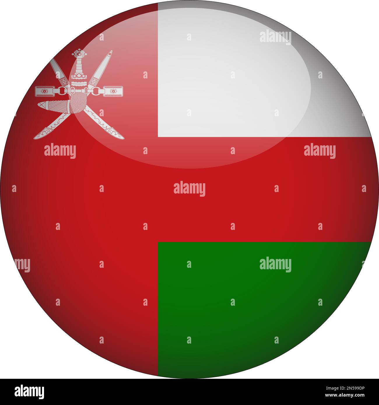Oman 3D Rounded Flag Icon Button Vector Stock Vector Image & Art - Alamy