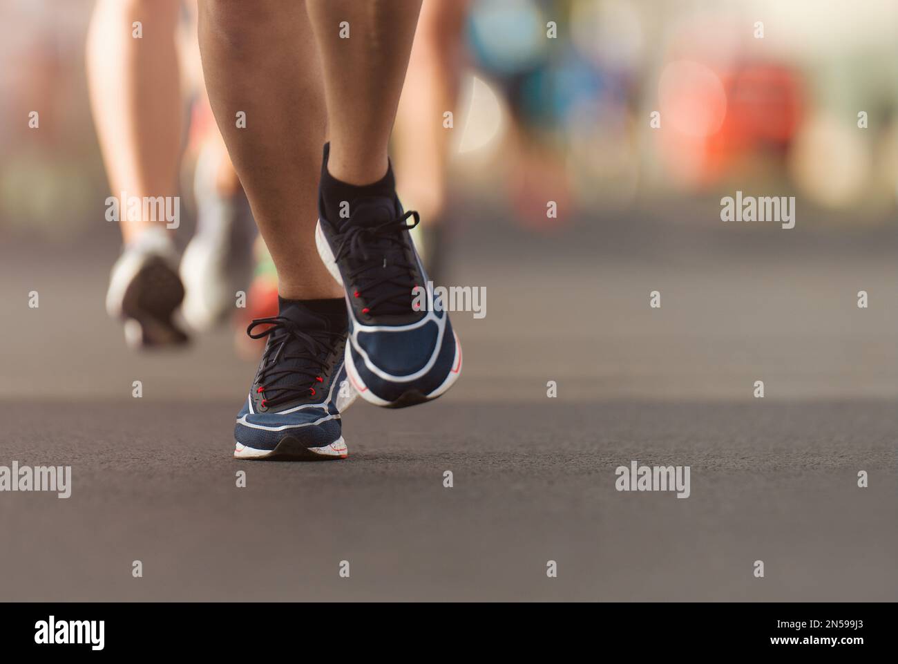 Marathon running race, people running on city road Stock Photo - Alamy