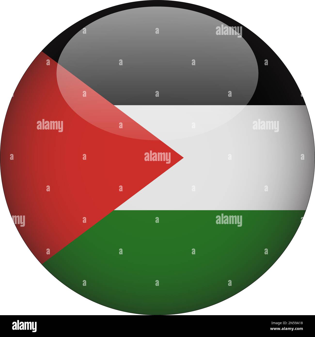 Palestine 3D Rounded Flag Icon Button Vector Stock Vector Image & Art - Alamy