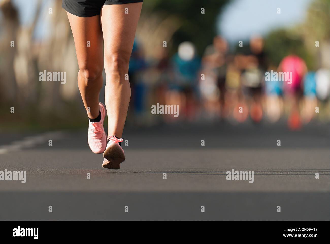 Marathon running race, people running on city road Stock Photo - Alamy
