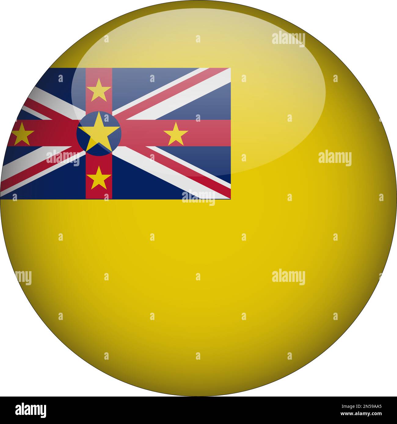 Niue 3d Rounded Flag Icon Button Vector Stock Vector Image And Art Alamy