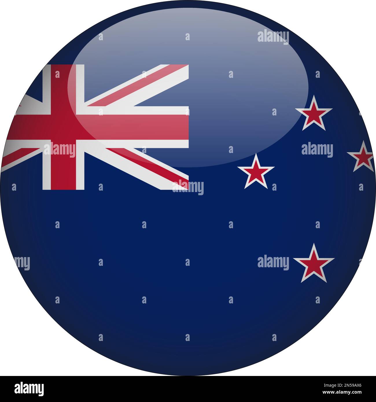 New Zealand 3D Rounded Flag Icon Button Vector Stock Vector Image & Art ...