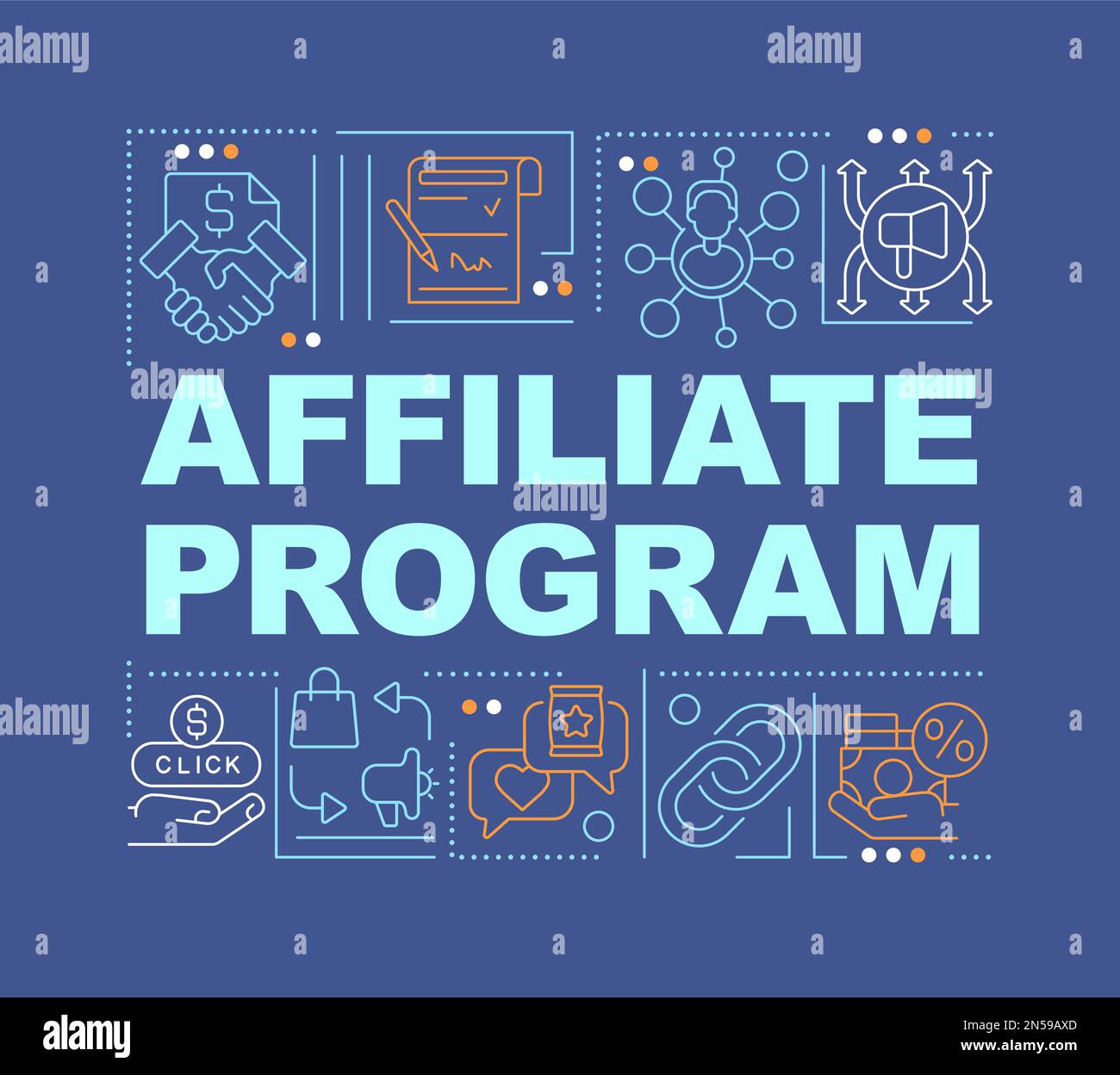 Affiliate program word concepts dark blue banner Stock Vector Image & Art - Alamy