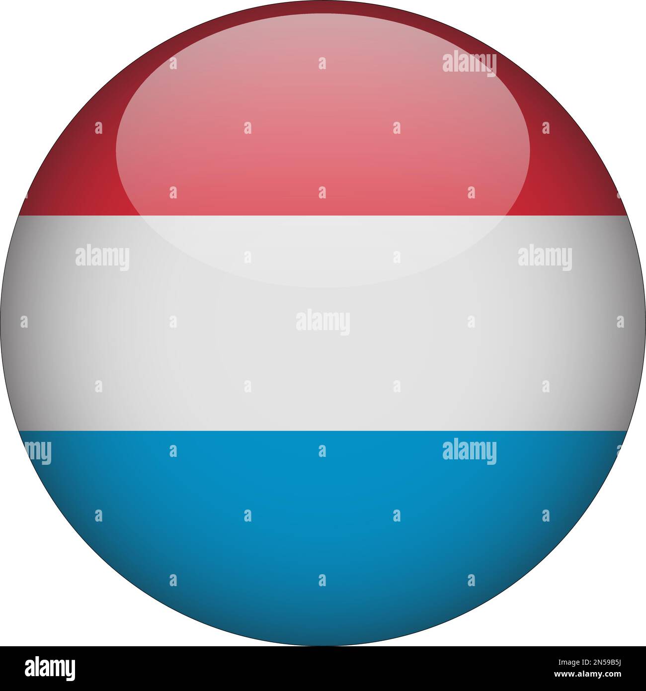 Luxembourg 3D Rounded Flag Icon Button Vector Stock Vector Image & Art ...