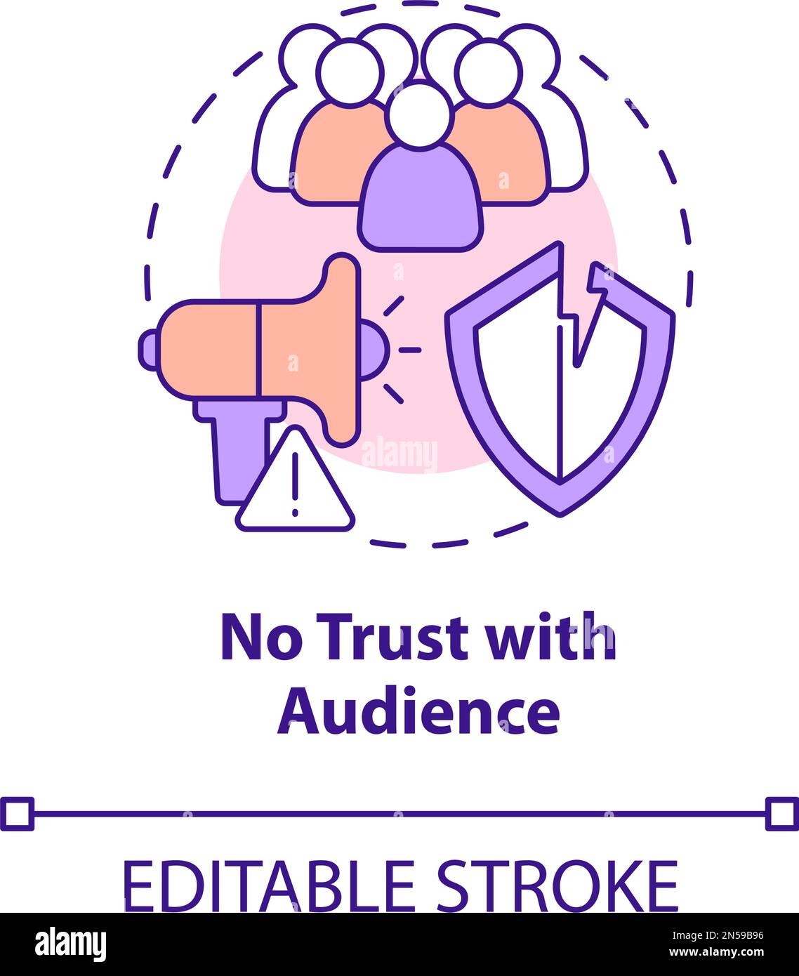 No trust with audience concept icon Stock Vector Image & Art - Alamy