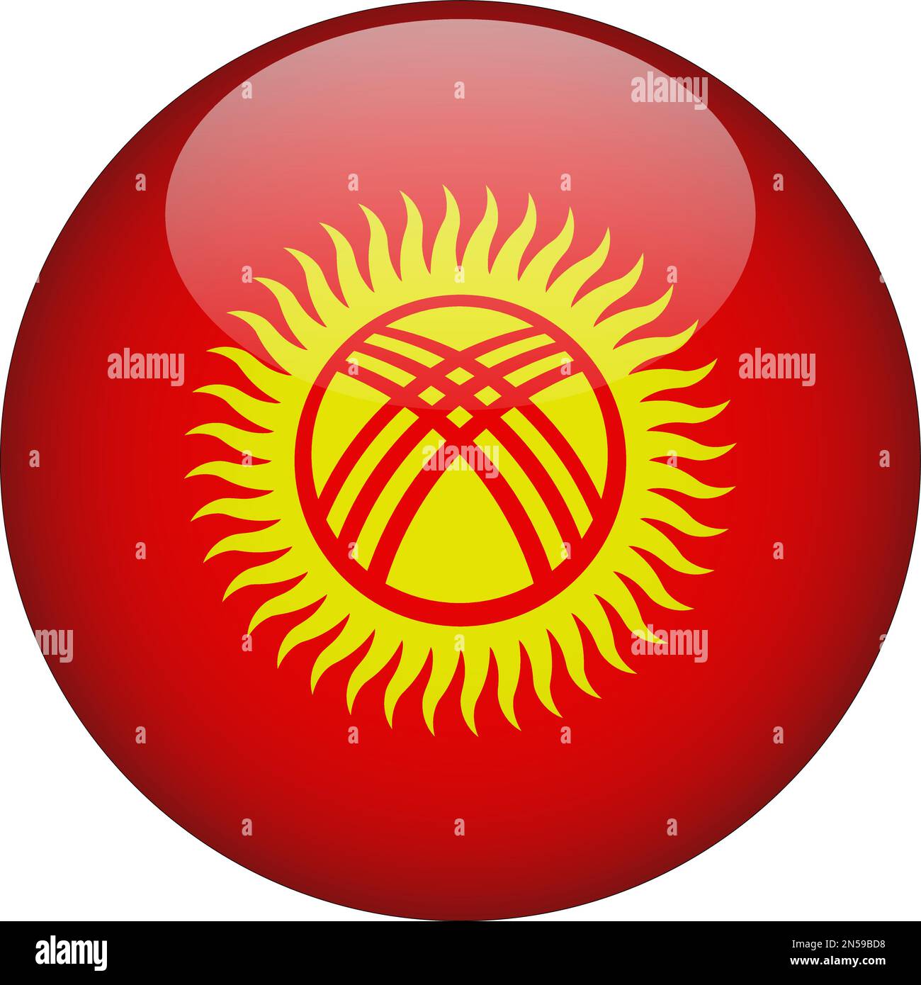 Kyrgyzstan 3D Rounded Flag Icon Button Vector Stock Vector Image & Art - Alamy
