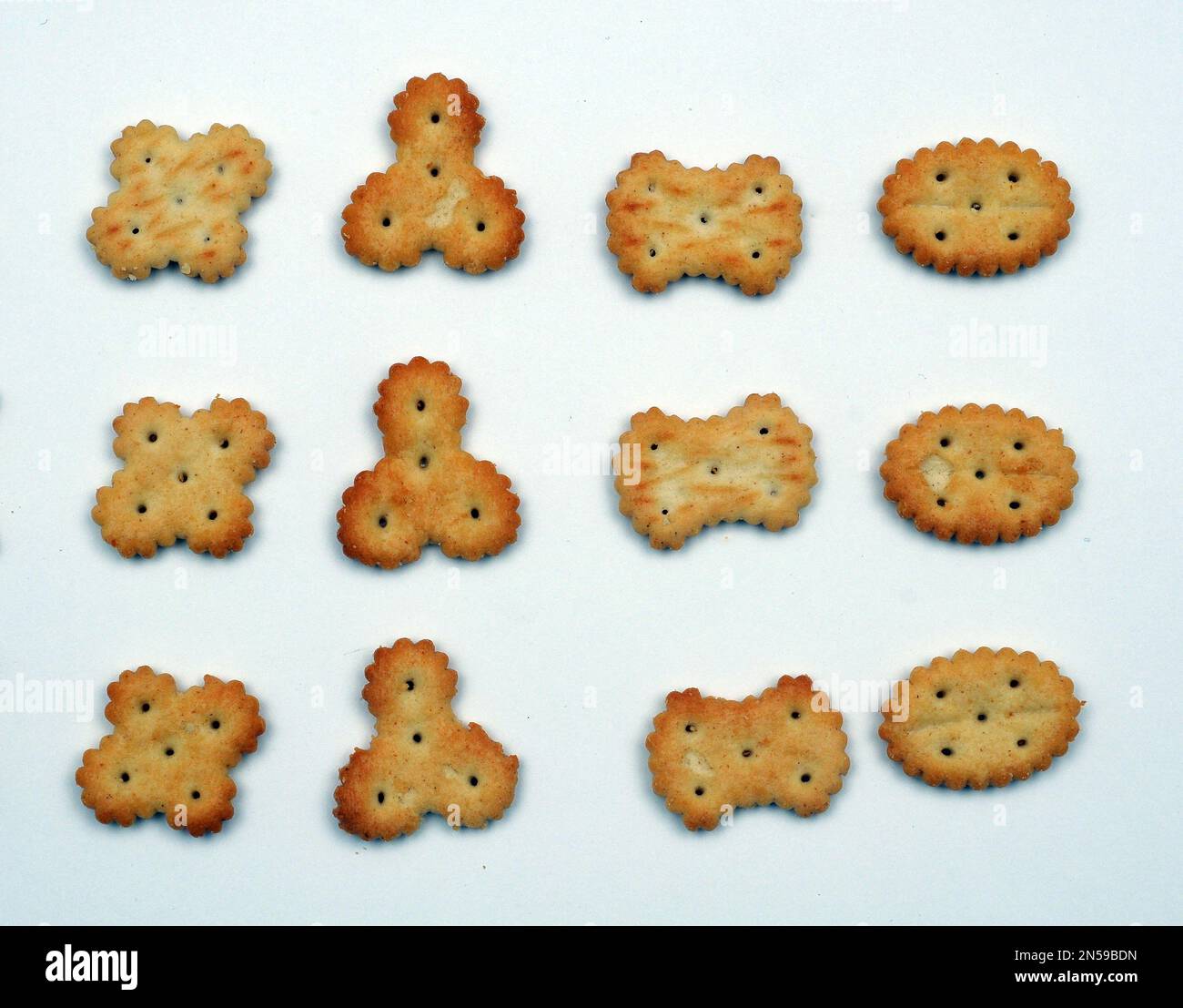 A top view shot of various cookies isolated on a white background Stock ...