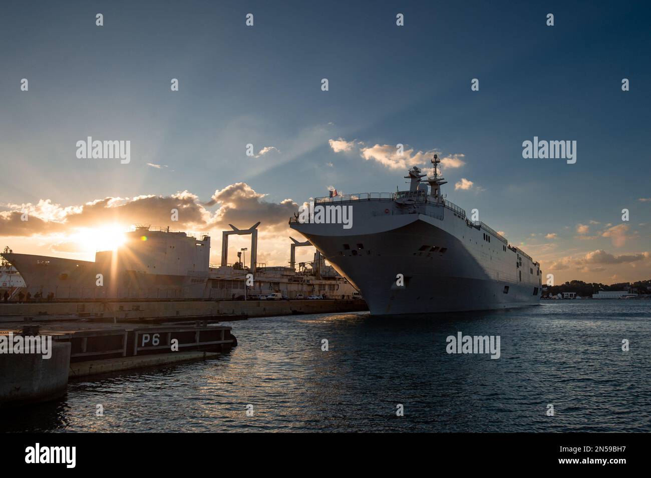 The amphibious helicopter carrier (PHA) Dixmude. The amphibious ...