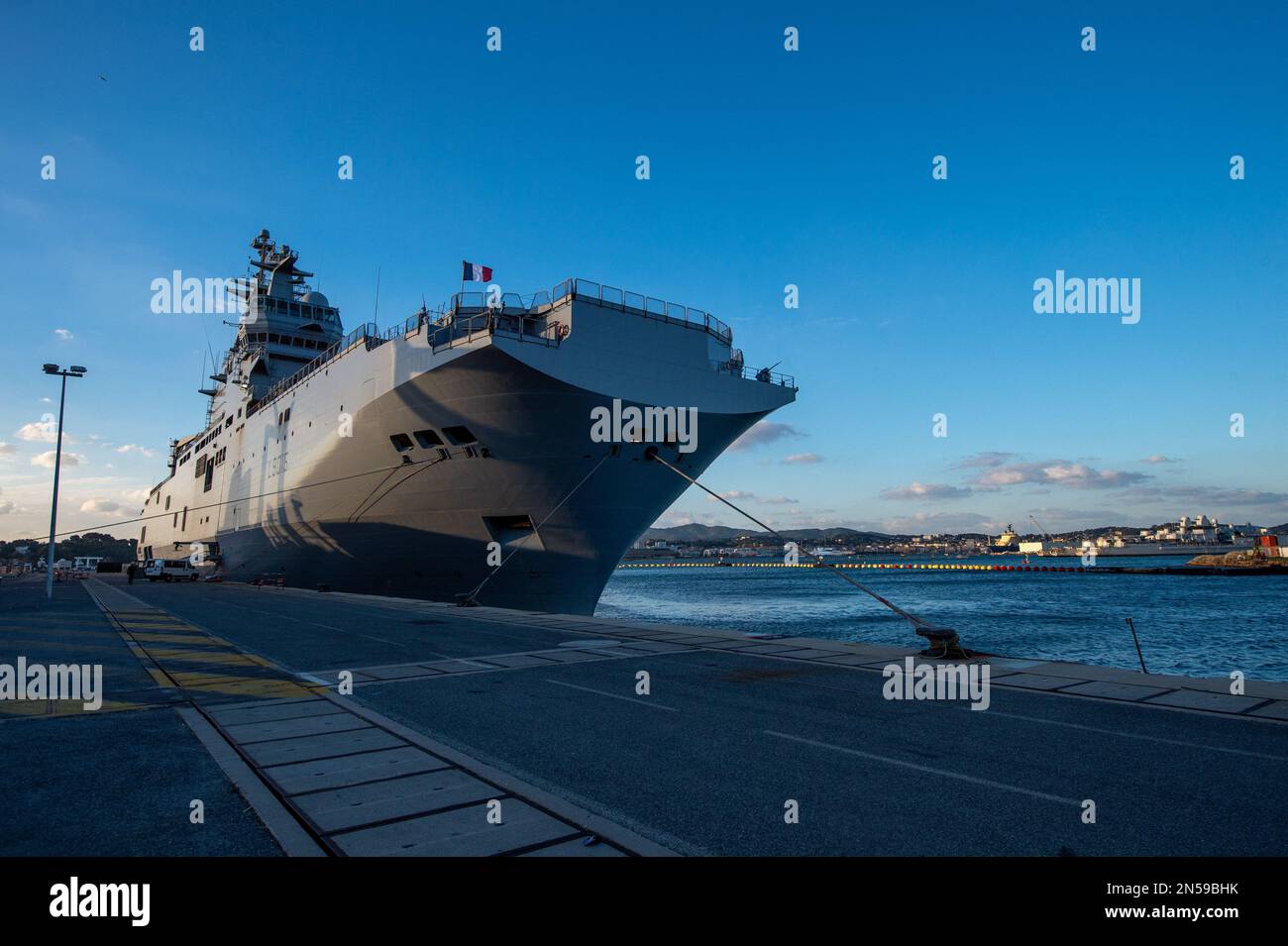 The amphibious helicopter carrier (PHA) Dixmude. The amphibious ...