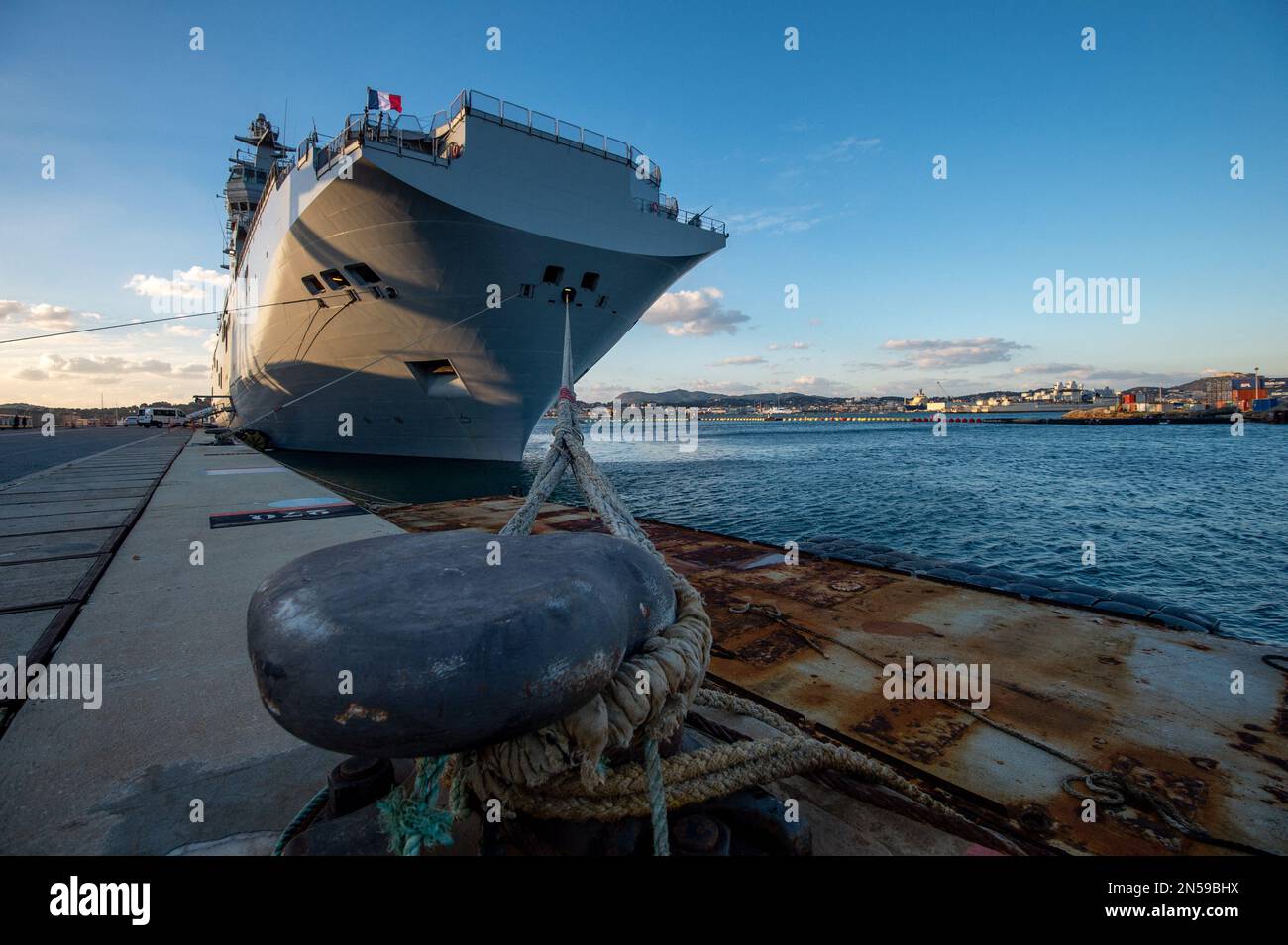 The amphibious helicopter carrier (PHA) Dixmude. The amphibious ...