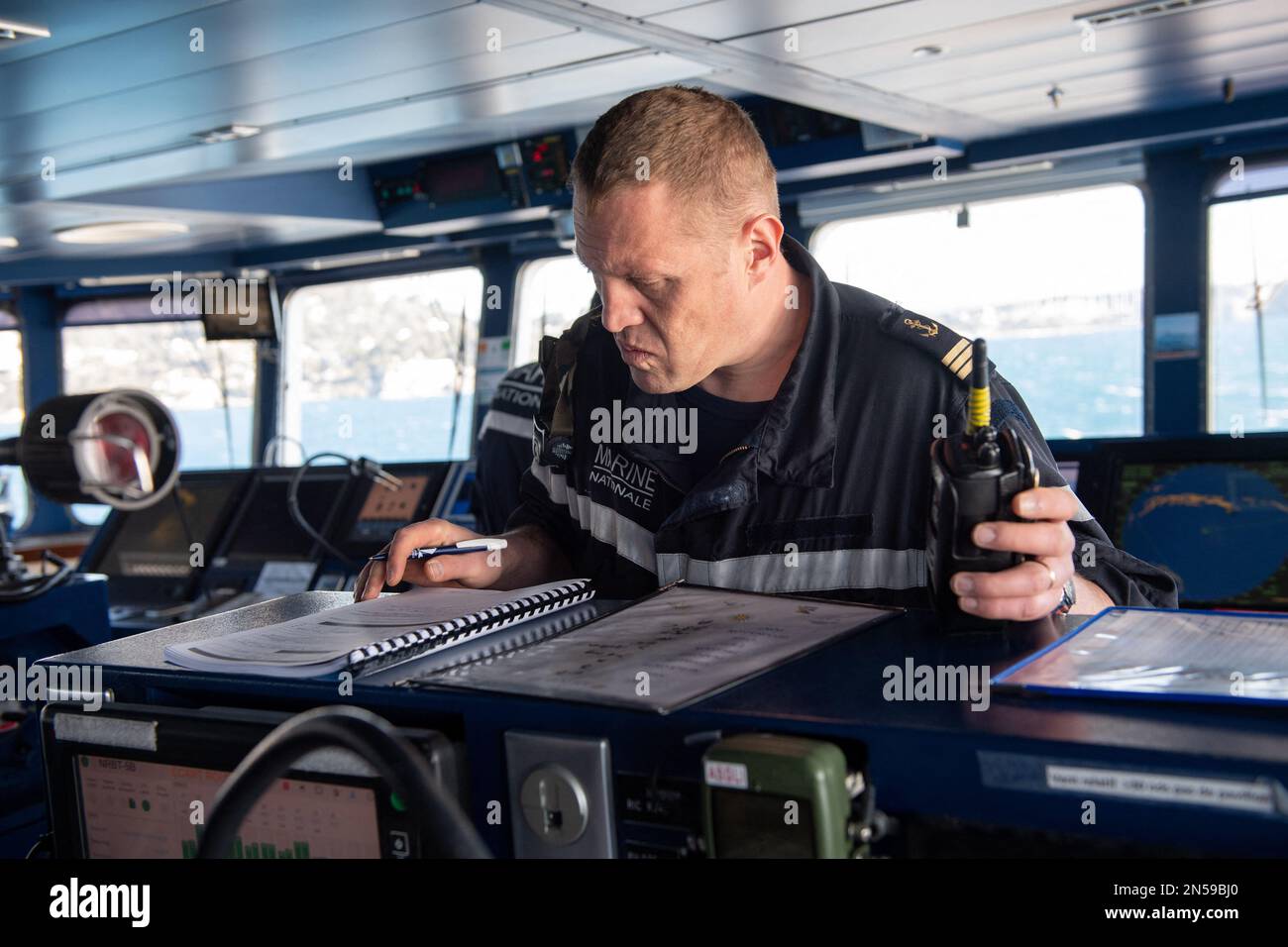 The command post of the amphibious helicopter carrier (PHA) Dixmude ...