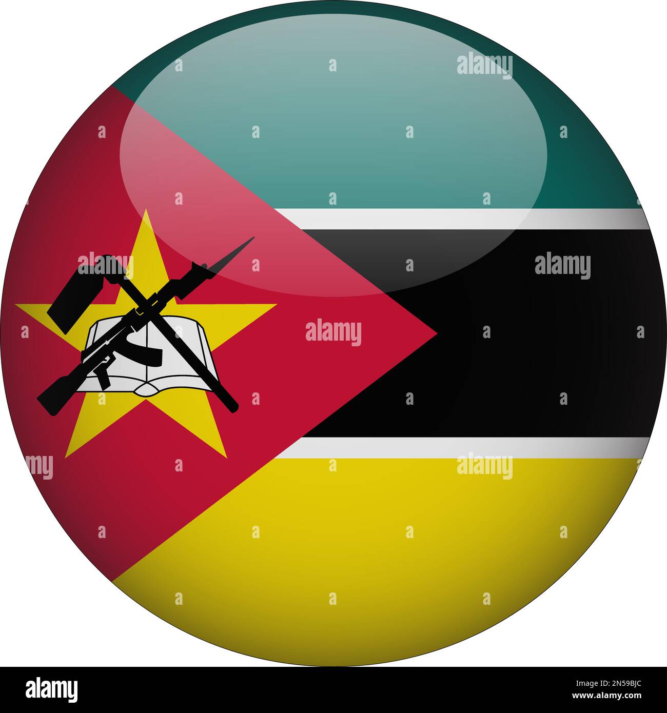 Mozambique 3d Rounded Flag Icon Button Vector Stock Vector Image And Art