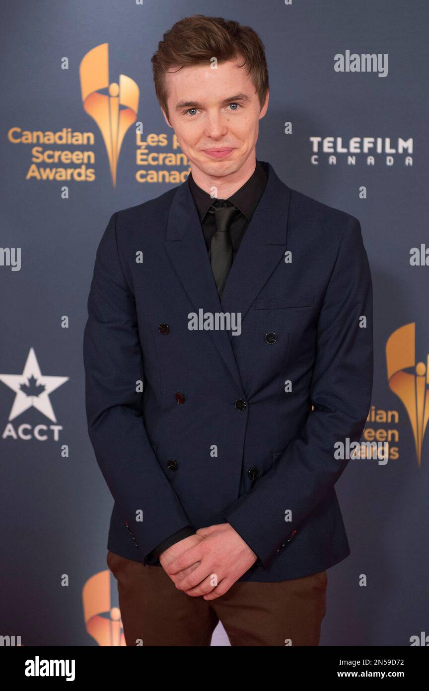 Actor Tyler Johnston poses on the red carpet at the 2014 Canadian ...