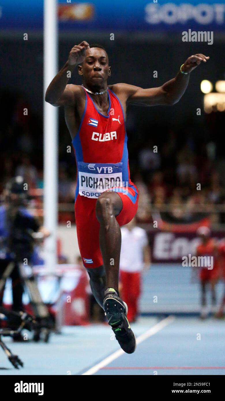 Cuba's Pedro Pablo Pichardo makes an attempt in the men's triple jump ...