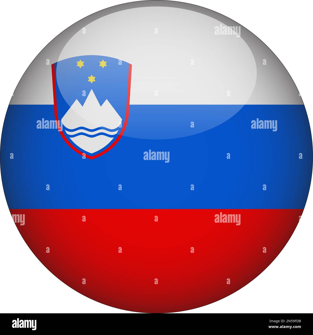 Slovenia 3D Rounded Flag Icon Button Vector Stock Vector Image & Art ...