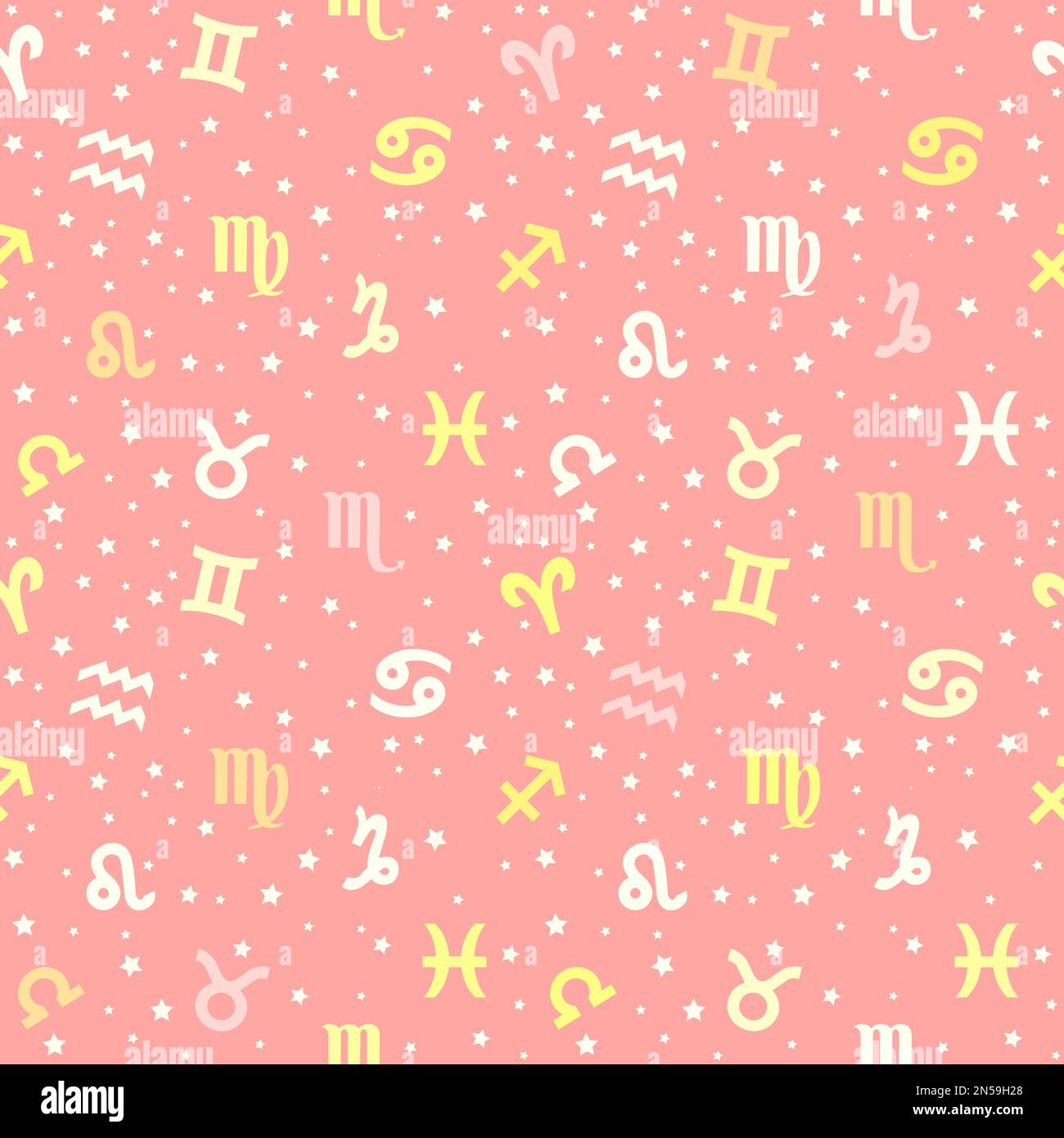 Background with signs of the zodiac. Astrology seamless pattern with ...