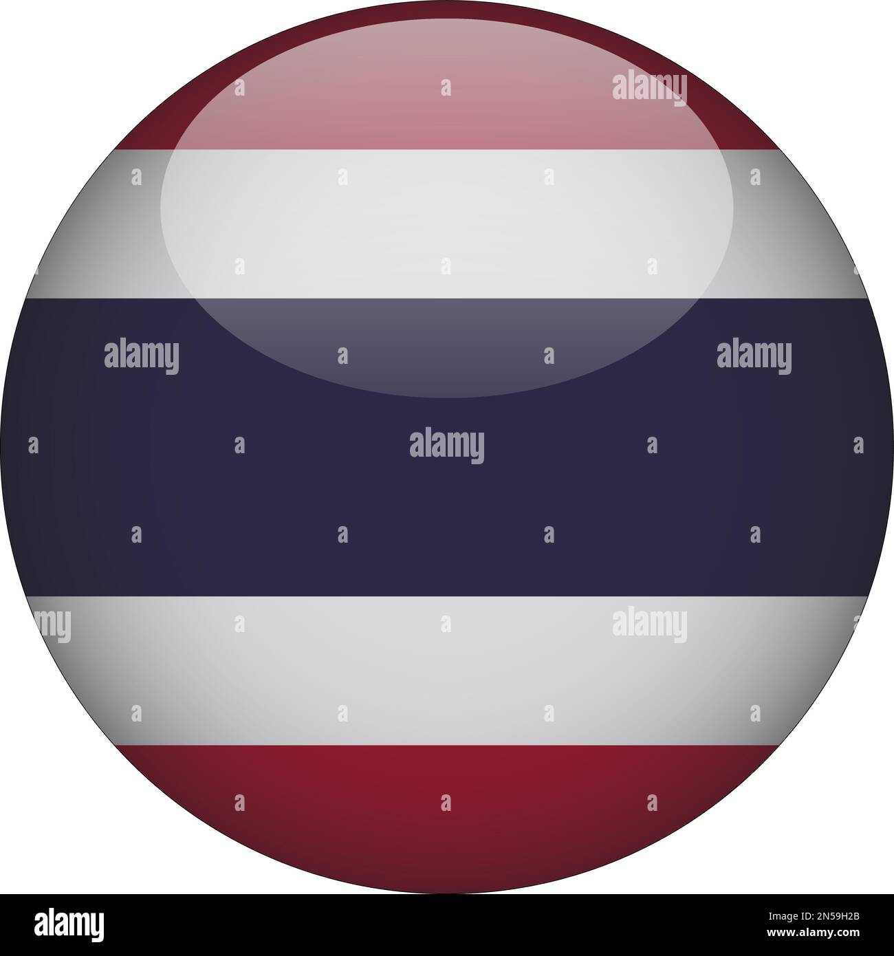 Thailand 3D Rounded Flag Icon Button Vector Stock Vector Image & Art ...