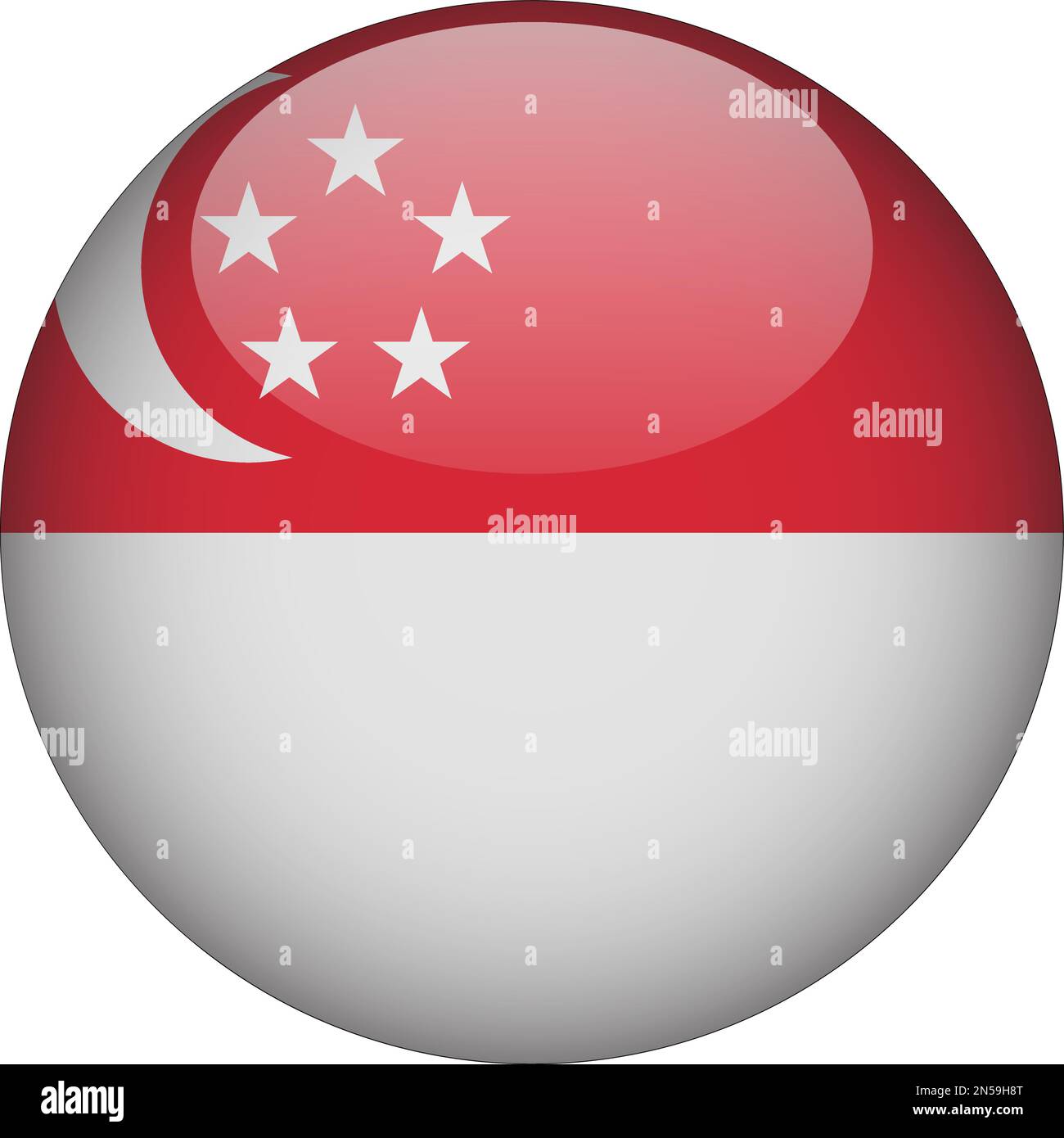 Singapore 3d Rounded Flag Icon Button Vector Stock Vector Image And Art