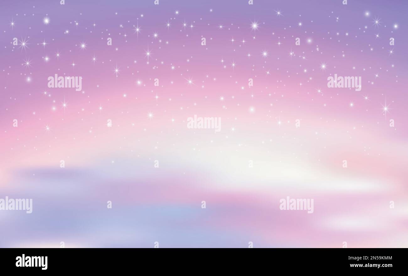 Fantasy magic pink sky in sparkling stars Stock Vector Image & Art - Alamy