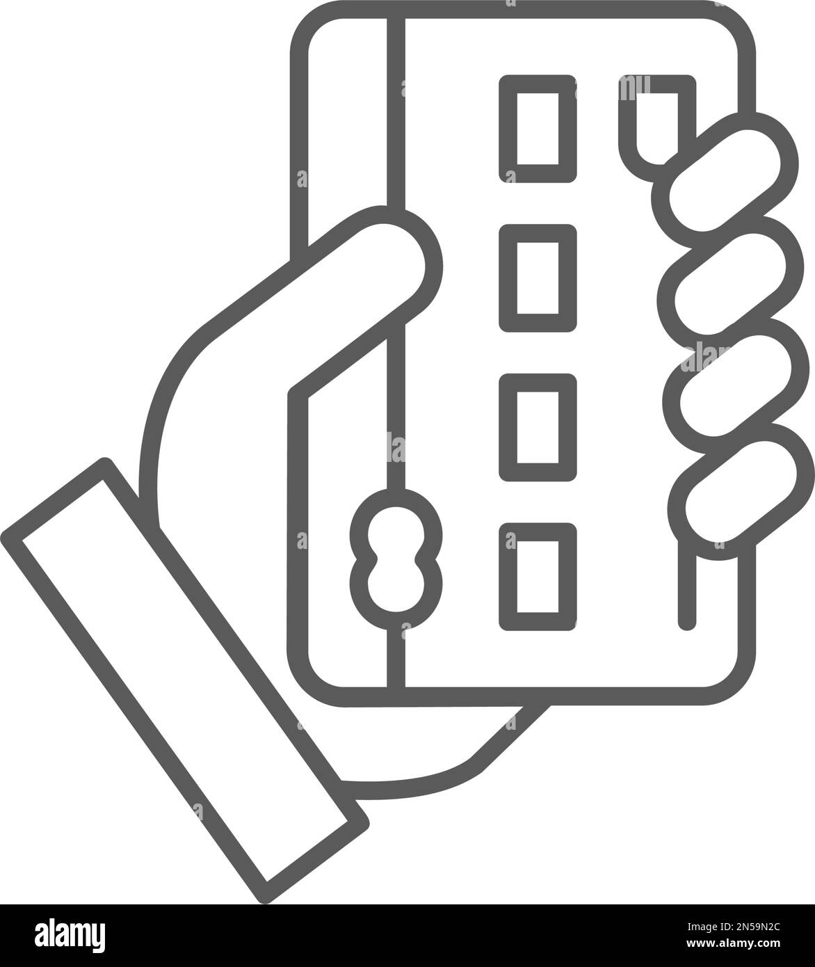 Credit card with hand, credit card payment lineal icon. Shopping, online banking, finance symbol ...