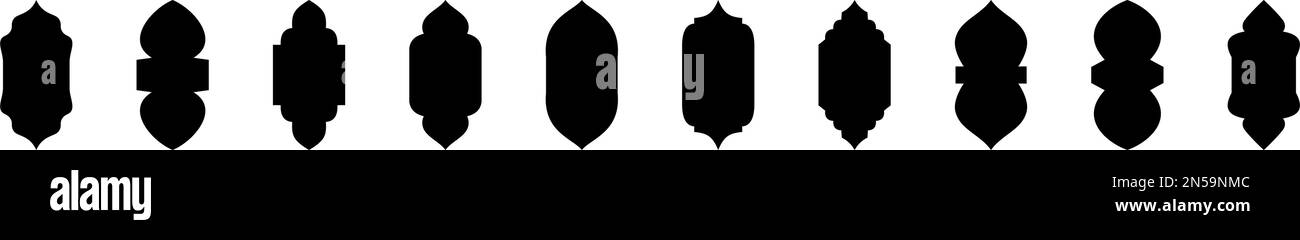 Set of islamic window frames. Traditional islamic design illustration ...