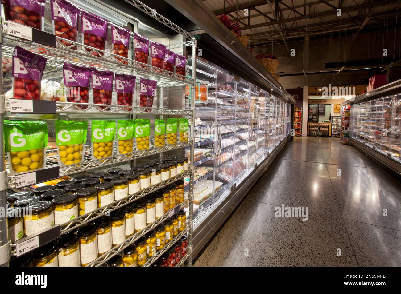 Woolworths groceries at the Woolies foodmarket, Table Bay Mall Stock ...