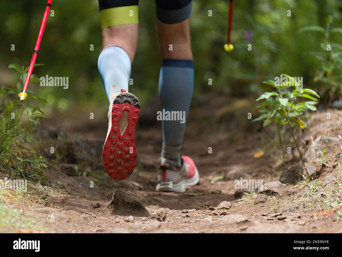 Man running along mountain trail hi-res stock photography and images ...