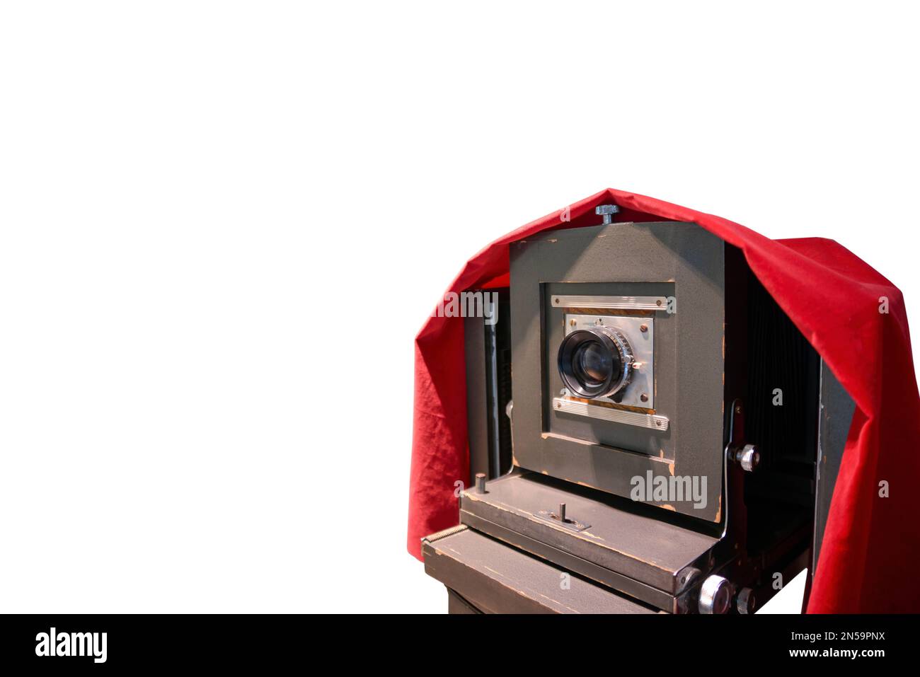 Big Vintage Film Camera Isolated On White Background Stock Photo - Alamy