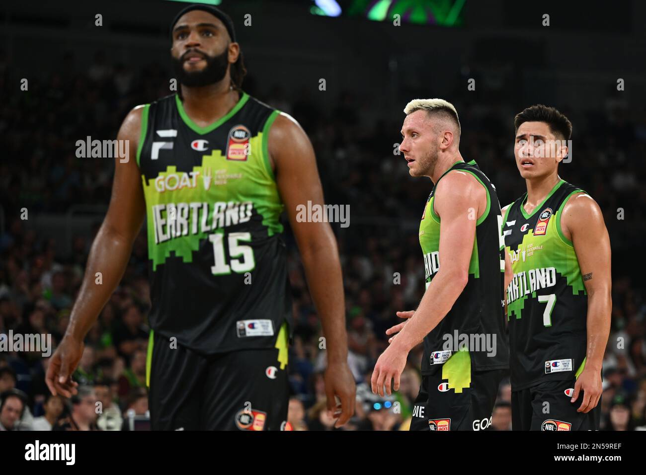 Mitchell Creek of the Pheonix (centre) reacts during the NBL Play-In ...