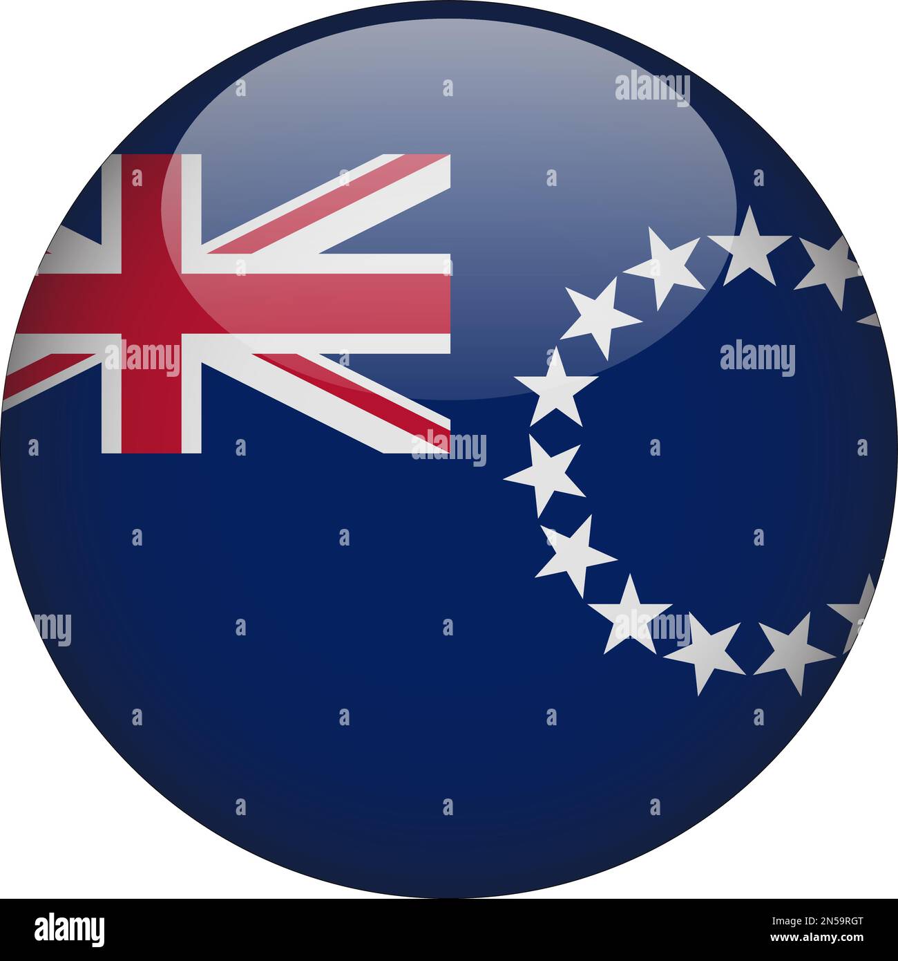Map of cook islands with flag vector illustration hi-res stock photography and images - Alamy
