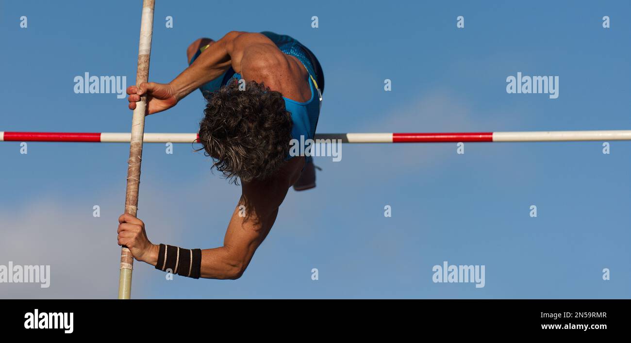 Professional pole vaulter running on hi-res stock photography and ...