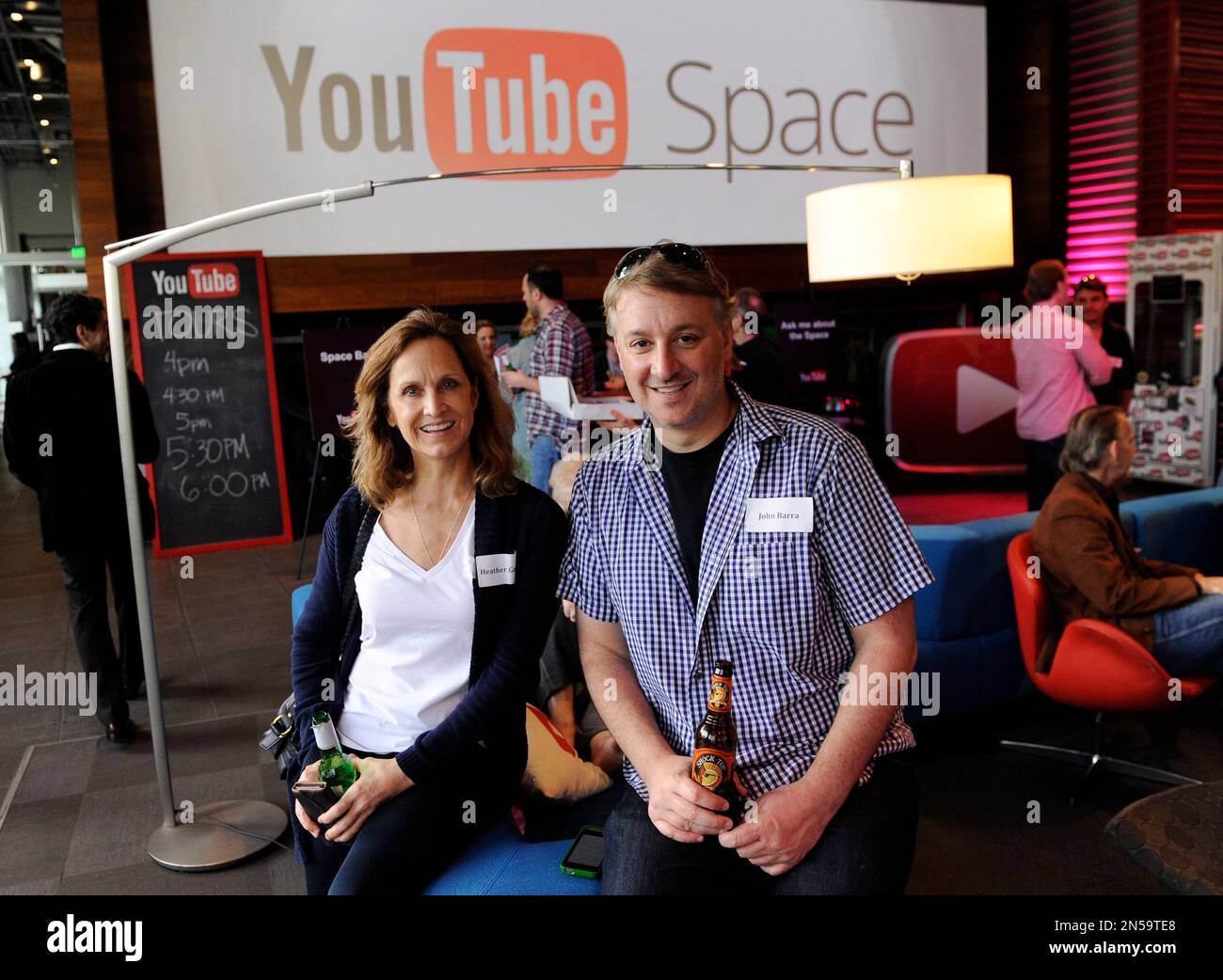 Academy of Television Arts and Sciences members Heather Gerdes, left ...