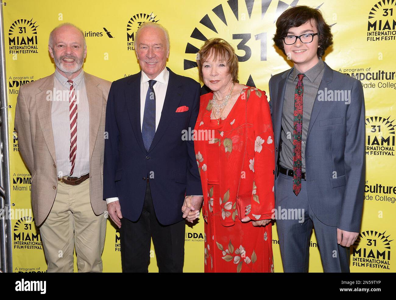 Director Michael Radford, left, poses with actors Shirley Maclaine ...
