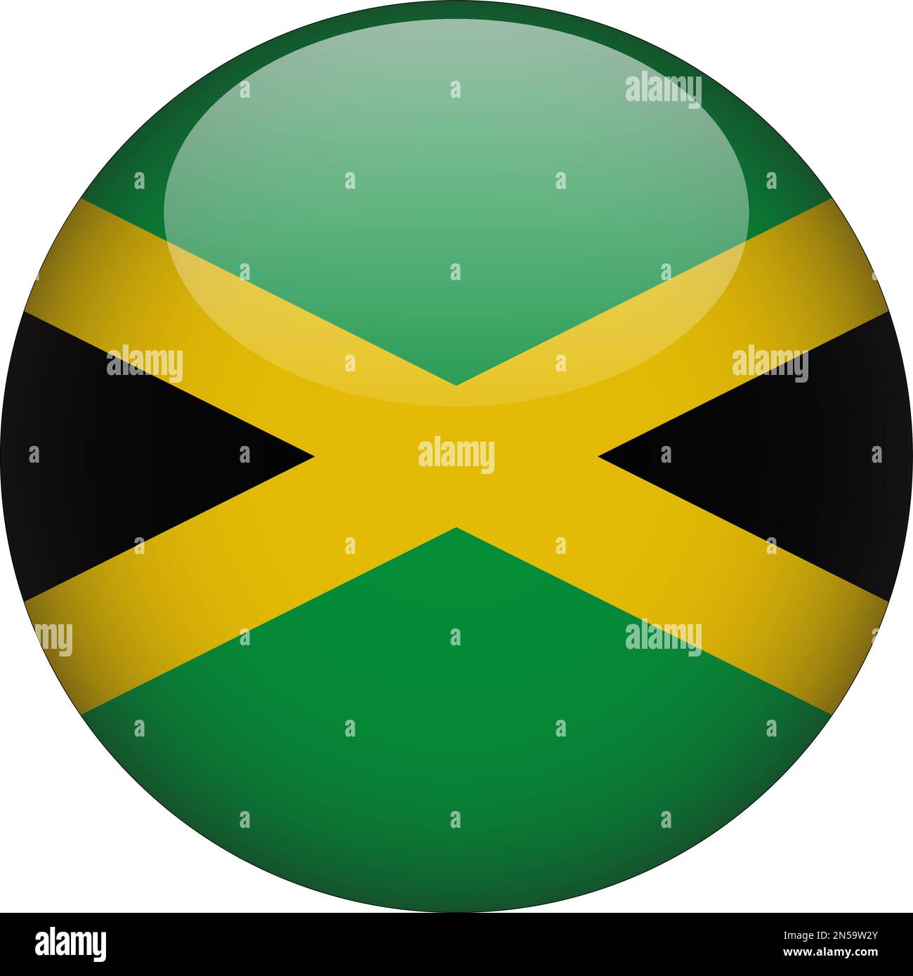 Jamaica 3d Rounded Flag Icon Button Vector Stock Vector Image And Art Alamy