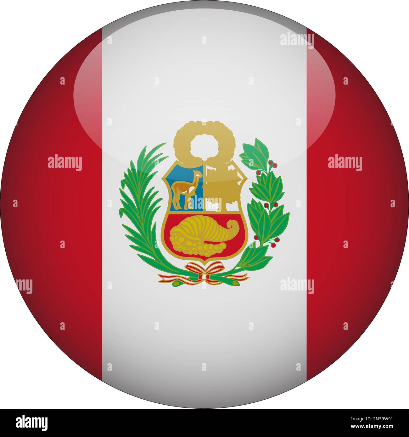 Peru 3D Rounded Flag Icon Button Vector Stock Vector Image & Art - Alamy