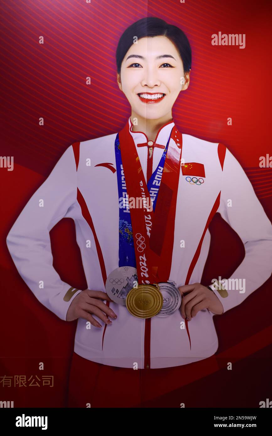 Olympic Champion Chinese aerial skier Xu Mengtao attended a book ...