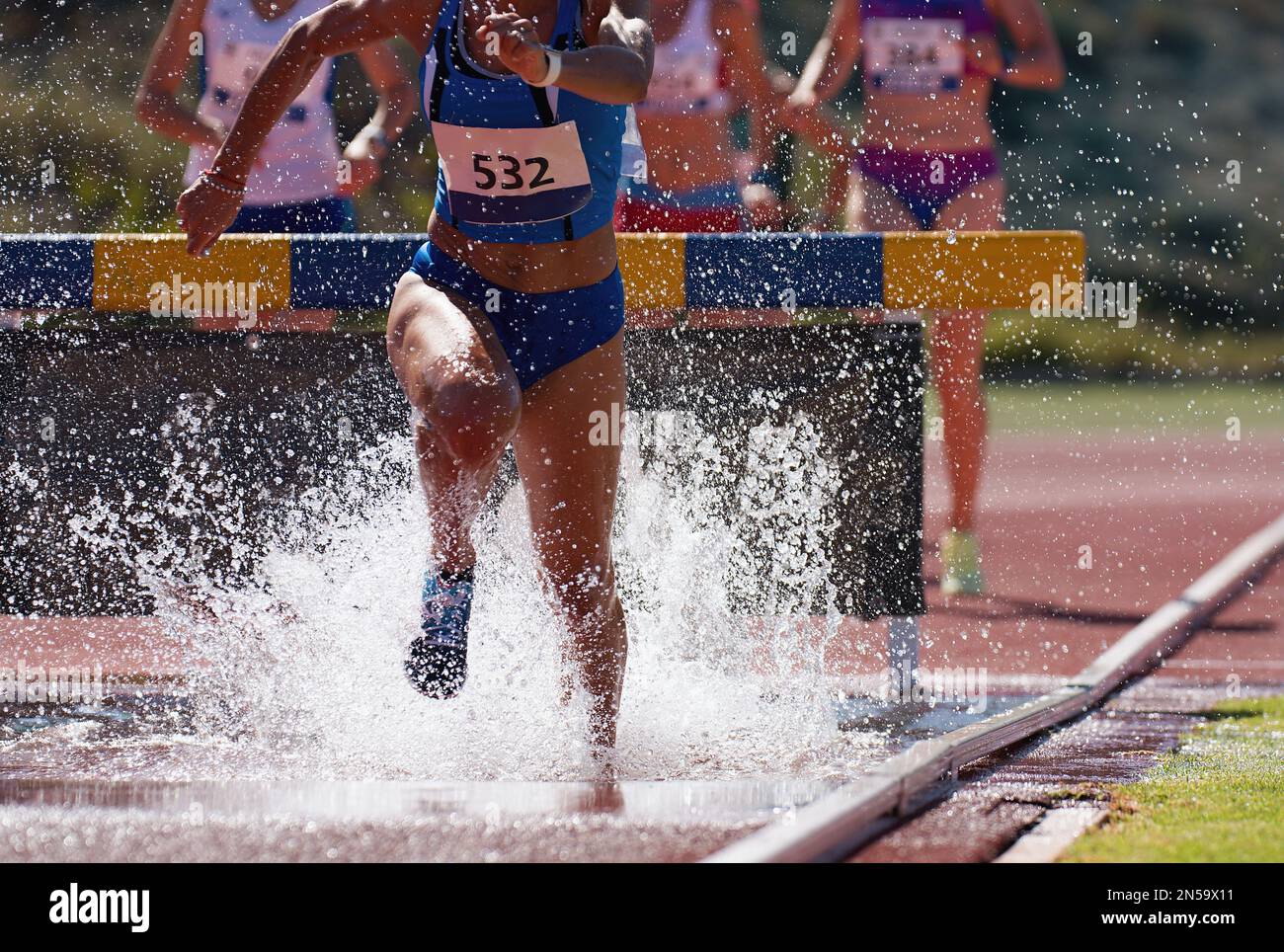 Steeplechase water jump track hi-res stock photography and images - Alamy