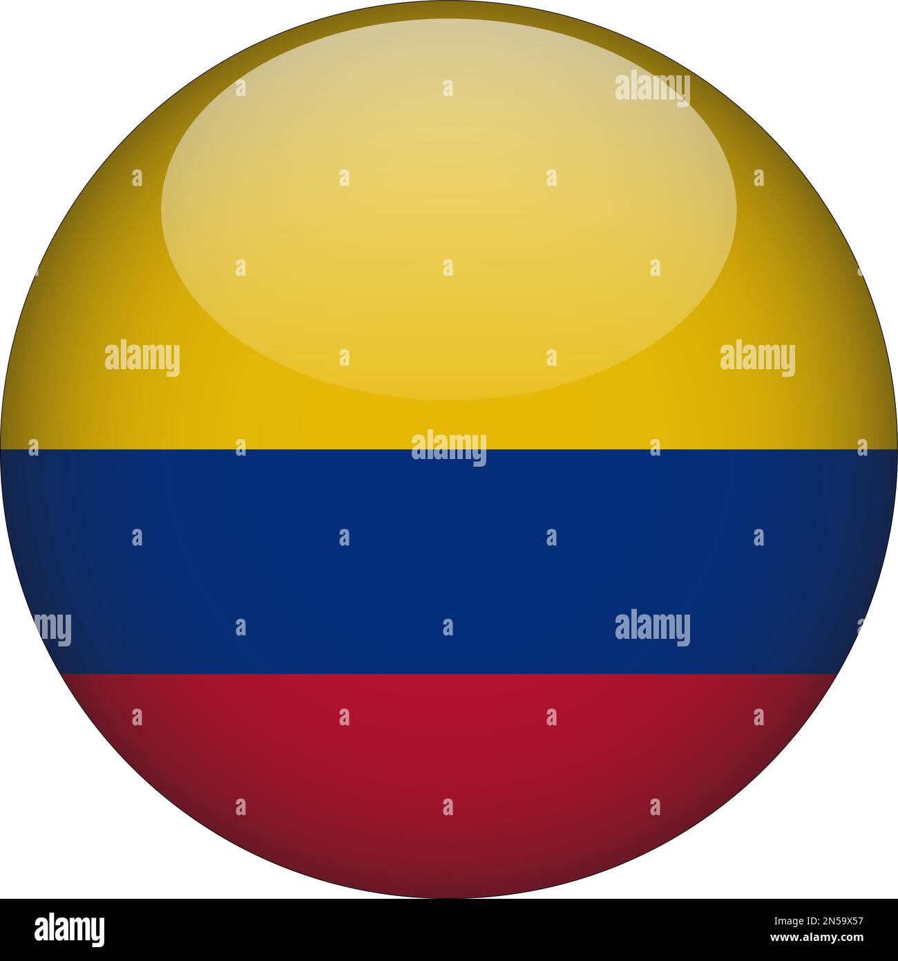 Colombia 3D Rounded Flag Icon Button Vector Stock Vector Image & Art ...