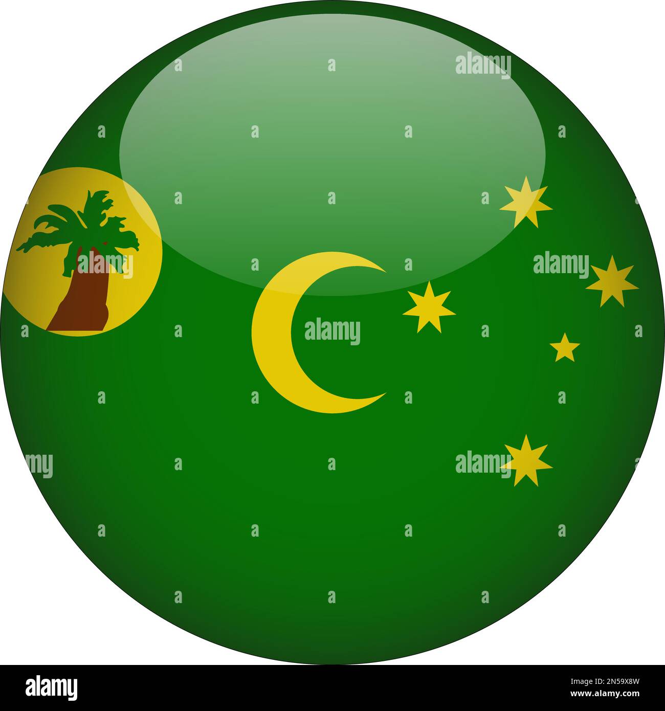 Cocos (Keeling) Islands 3D Rounded Flag Icon Button Vector Stock Vector Image & Art - Alamy