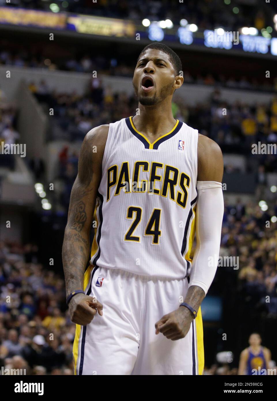 Indiana Pacers' Paul George (24) in action during the second half of an ...